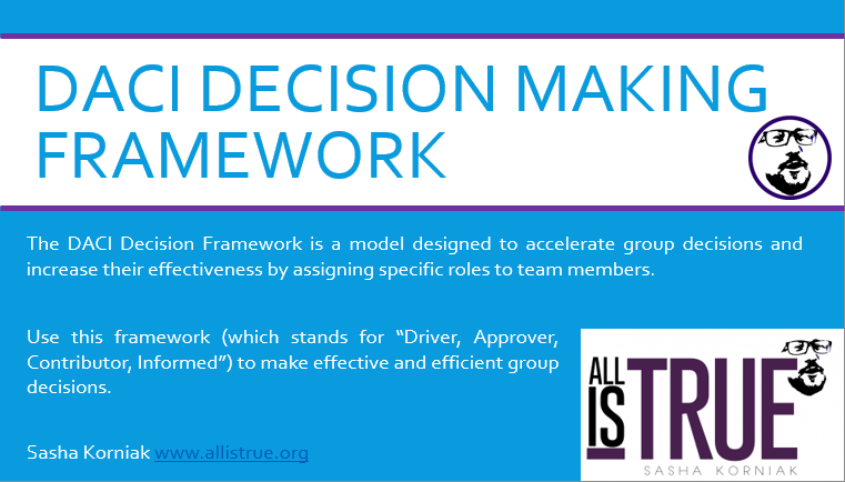 DACI Decision Making Framework - AIT All Is True